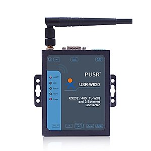 PUSR Industrial WiFi to 2 Ports Ethernet to Serial Converter Supports modbus RTU to TCP rs232 rs485 to WiFi ethernet Server USR-W630