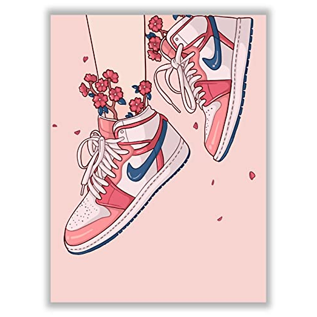 Hypebeast Girly Pink Sneaker Poster – (12x16 Inch) Unframed – AJ Wall art, Hypebeast Room Decor, Indie Wall Art Poster, Pink Room Decor, Sneaker Air Gym Shoes Shoebox Collection Aesthetic Cool Posters for Teen Girls Bedroom Room Dorm Wall Decor by LIYA De