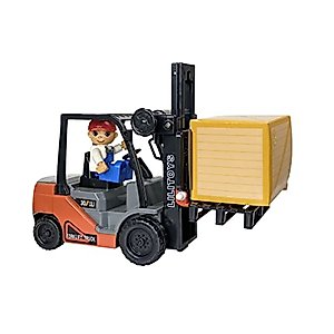Big Daddy Realistic Forklift Toy for Kids - Interactive Logistics Playset with Adjustable Mast, Forks, and Parcels