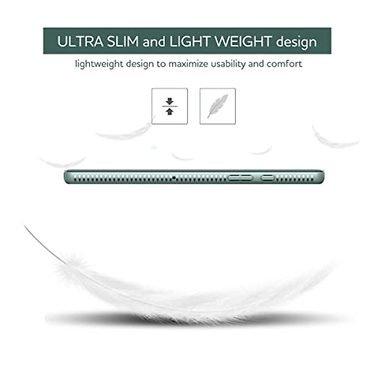 SURITCH Case for Samsung Galaxy Tab A7 10.4" (SM-T500/T505/T507), [Built in Screen Protector][Auto Sleep/Wake] Lightweight Leather Case Full Body Smart Cover with Magnetic Trifold Stand-Midnight Green