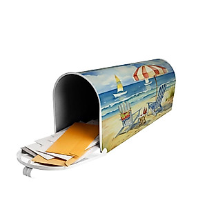 Summer Mailbox Covers Magnetic Standard Size 18" X 21" Beach Life Mailbox Cover Summer Nautical Magnetic Mailbox Covers Post Wraps Letter Box Cover for Home Garden Yard Decor