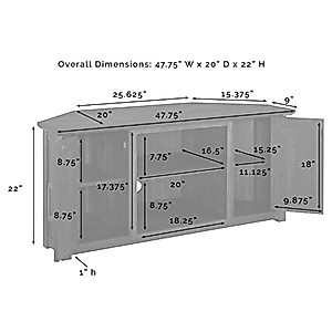 Crosley Furniture Camden TV Stand for 50+ inch TVs, Entertainment Center with Adjustable Storage Shelves, Whitewash
