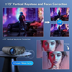 Toperson Native 1080P Home Projector with 5G WiFi Bluetooth, 8500LM Wireless Video Projector for Chrismas, 4K Moive Projector for iPhone, Android, Phone, USB, HDMI, TV Stick