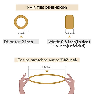 MARY LAVENDER Large Stretch Seamless Terry Cloth Hair Ponies Elastics Ponytail Holders Knit Hair Scrunchies for Thick Hair, Hair Accessories for Women, Girls, Kids - 12 Pcs