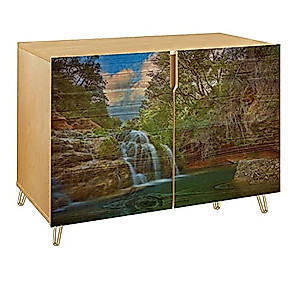 EINGDVPRWEK Vinalopo River The Toll Blau in The Sierra Mariola Wooden Door Accent Cabinet 2 Doors Storage Table Bar Cabinet TV Stand Entryway Cabinet Sideboard for Kitchen Living Room Hallway