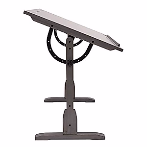 SD STUDIO DESIGNS Vintage Solid Wood Drawing 42" x 30" Angle Adjustable Top Drafting Table, 42", Slate Gray