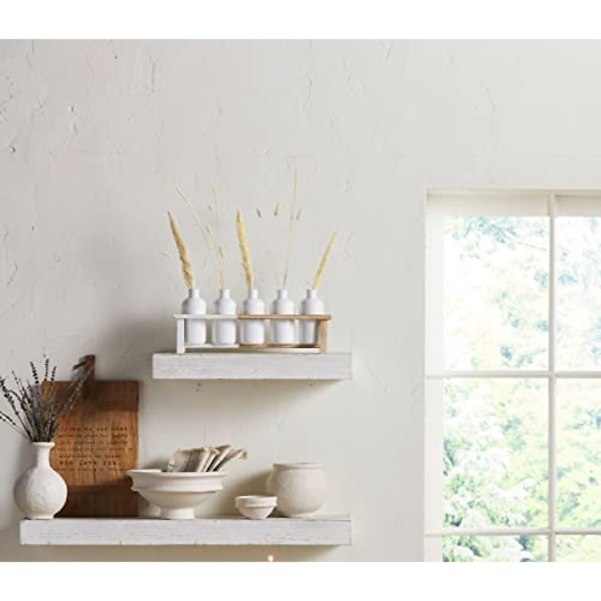 Mud Pie Paper Mache Pedestal Bowl, Pedestal, 6" x 12" dia White