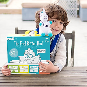 Open The Joy Feel Better Box: Get Well Soon Kids Gifts Basket, 50+ Fun Activities, Games, Toys, Conversation Cards, Origami, Clay Art, Magic Tricks, DIY - Great Gift for Kids After Surgery Ages 4+