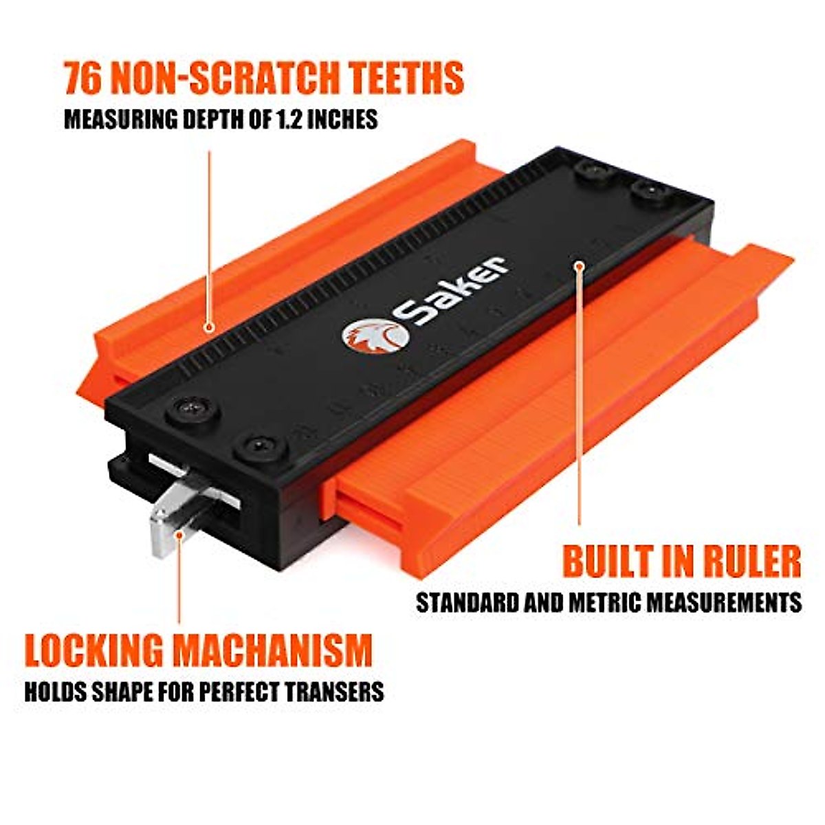 Saker Contour Gauge (5 Inch Lock) Profile Tool- Adjustable Lock-Precisely Copy Irregular Shape Duplicator -Irregular Welding Woodworking Tracing - Must Have Tool for DIY Handyman, Construction