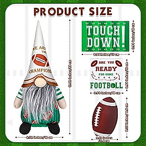 4 Pieces Football Tiered Tray Decor Farmhouse Rustic Football Decorations Football Table Centerpieces Rugby Gnomes Plush Ornament for Fans Club Football Theme Party Supplies Football Season