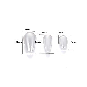 AKOAK Pack of 100 White Plastic Faux Pearl Teardrop Imitation Pearl Waterdrop Beads for DIY Jewelry Making (6MM x 10MM)