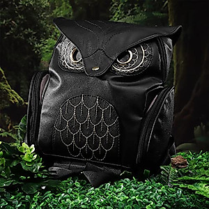 PRETYZOOM Owl Shaped Backpack Goth Purse PU Leather Backpack Fashionable Women Backpack Travel School Backpack Casual Backpack Owl Gifts for Women Gothic Purse School Backpacks for Teenagers