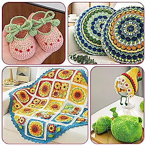 2 Pcs 100g Cotton Acrylic Yarn for Crocheting,Soft and Fluffy Crochet Yarn for Knitting and Crafts，4 ply Warm Yarn for DIY Slippers Cushions Dolls Bags Blankets Ornaments and Trinkets（Denim Blue）