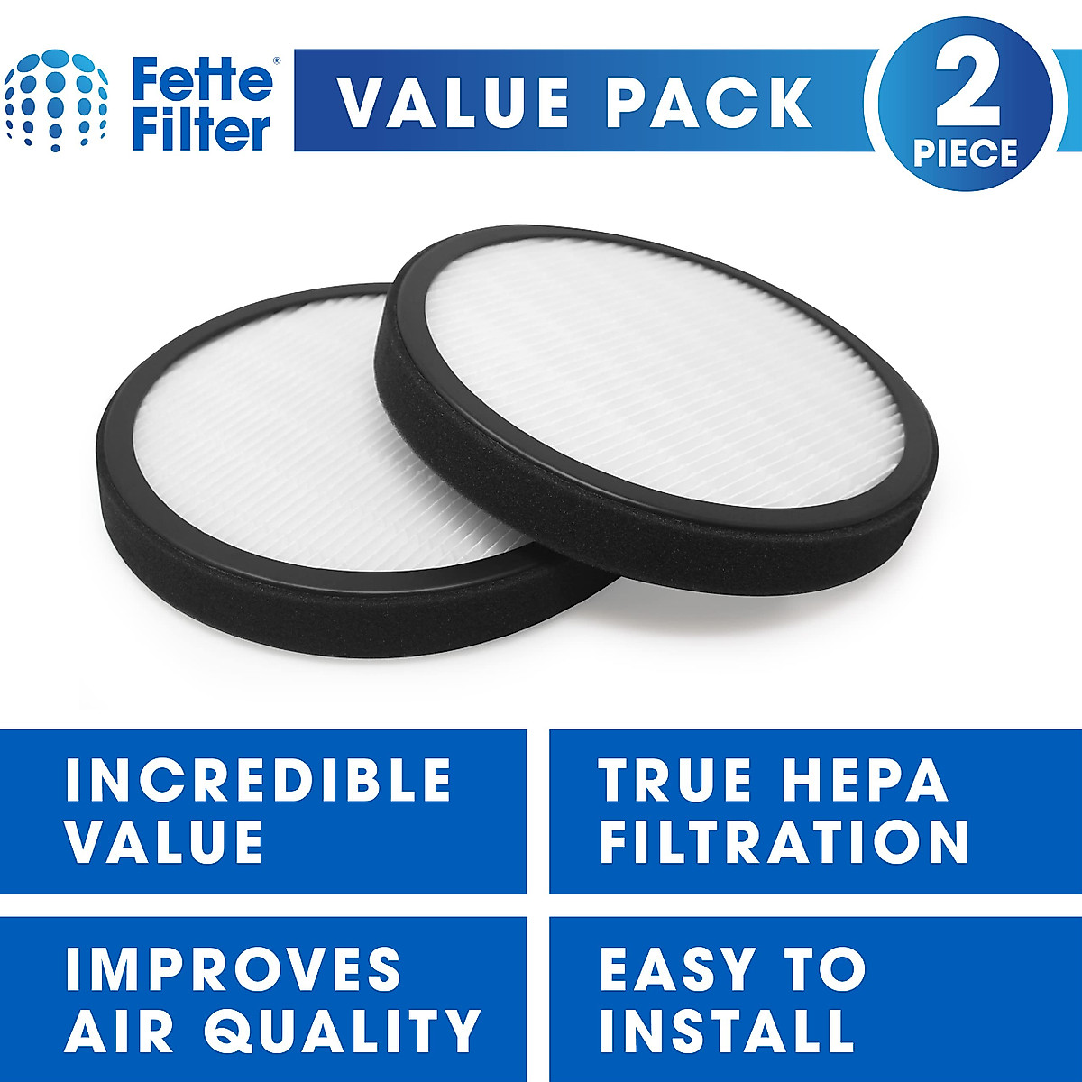 2 Pack of Premium H13 True Hepa Filter Compatible with Pure Enrichment PureZone Halo Air Purifier Model PEAIRDSK Compatible with Sharper Image Personal Air Purifier Item # 207073 207009