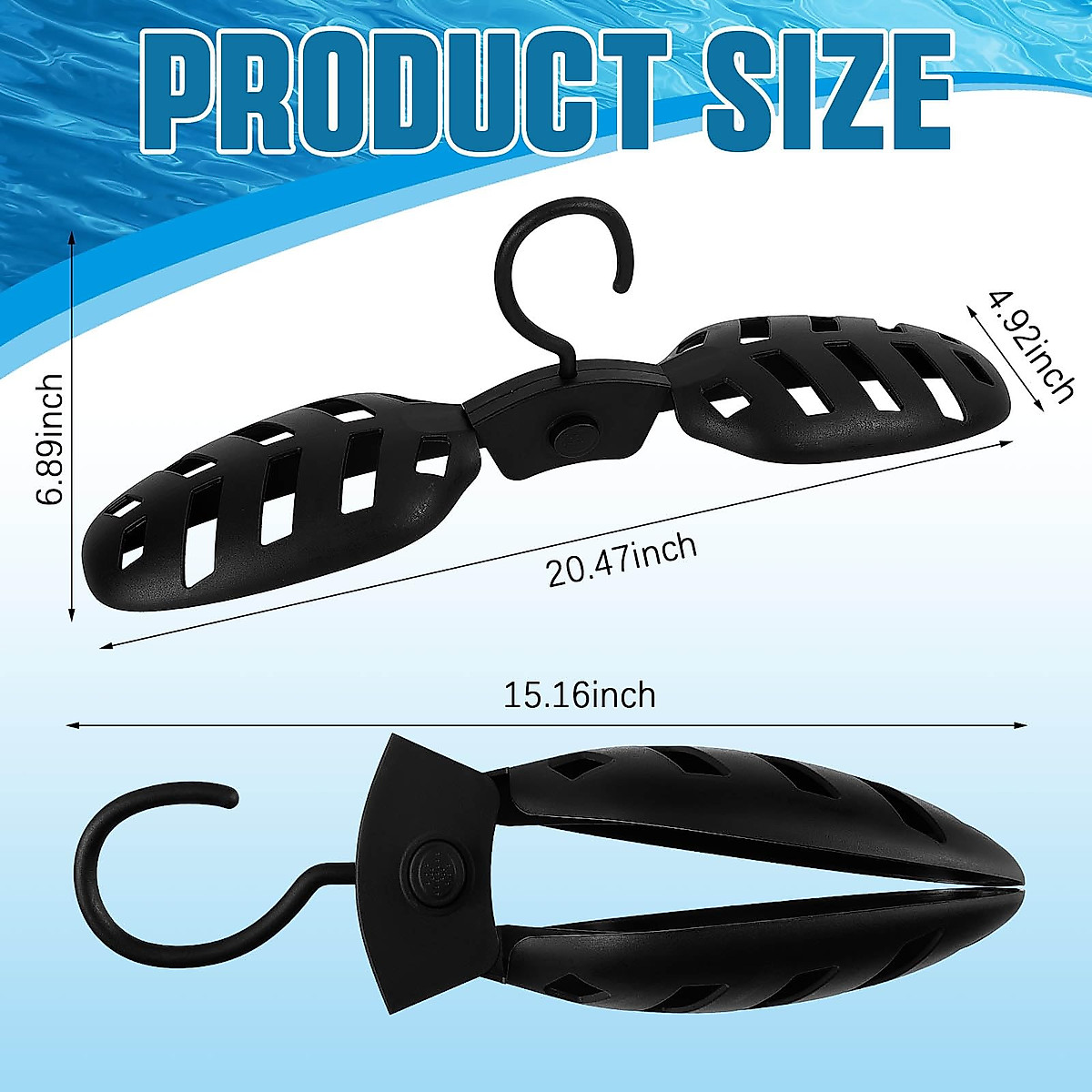 2 Pcs Foldable Wetsuit Hanger Fast Dry Surfing Suit Hangers Folding Vented Hanger for Men Women Suit Diving Accessories