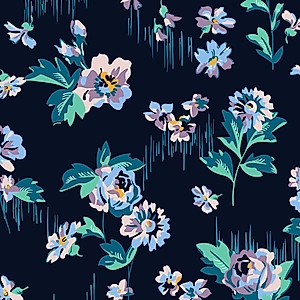 Vera Bradley Womens No-show Socks, Navy Garden, One Size US