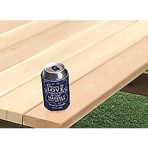 Cheers To Love Custom Names & Date 24-Pack Personalized Can Coolie Drink Coolers Coolies Navy