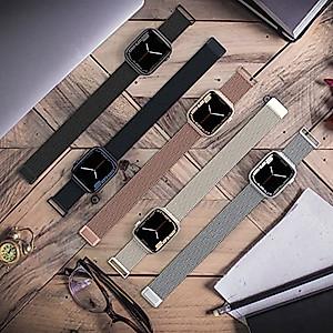 EPULY Compatible with Apple Watch Band 42mm 44mm 45mm 49mm 38mm 40mm 41mm,Stainless Steel Mesh Loop Magnetic Clasp for iWatch Bands Ultra Series 8 SE 7 6 5 4 3 2 Women Men-49mm/45mm/44mm/42mmm Black.