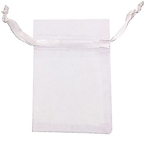 ATCG 25pcs 10x14 Inches Large Drawstring Organza Bags Decoration Festival Wedding Party Favor Gift Toys Pouches (White)