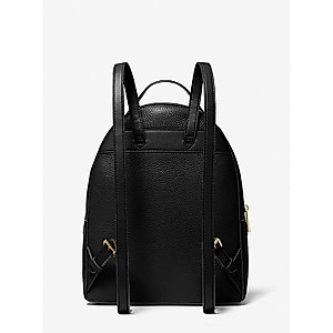 Michael Kors Valerie Medium Pebbled Leather Fashion Backpack (Black)