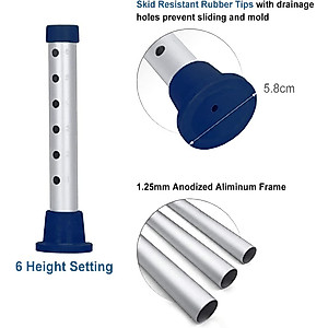 Zler Heavy Duty Shower Chair - Adjustable Shower Stool for Inside Shower,Tool Free Assembly, Anti-Slip Shower Bench for Elderly, Senior, Handicap & Disabled (500lb Capacity)