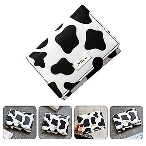 VALICLUD Cute Cow Pattern PU Wallet Women Bifold Card Holder Purse Fashion Cow Print Money Organizer Girls Ladies