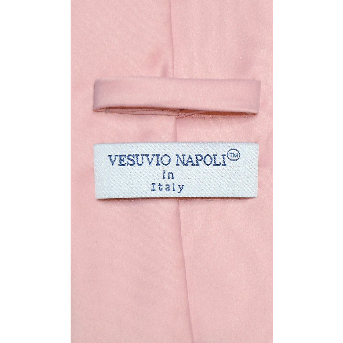 Vesuvio Napoli Solid DUSTY PINK Color NeckTie & Handkerchief Men's Neck Tie Set