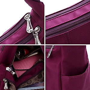 Grey990 Women Casual Nylon Waterproof Sling Shoulder Bag Large Capacity Crossbody Bag Handbag Purse Black