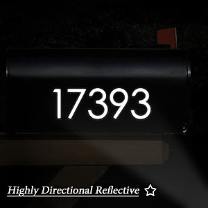 Diggoo Reflective Mailbox Numbers Sticker Decal Die Cut Classic Style Vinyl Number 2" Self Adhesive 5 Sets for Mailbox, Signs, Window, Door, Cars, Trucks, Home, Business, Address Number