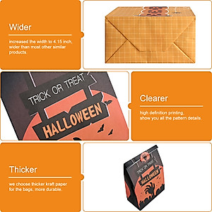 Beego Halloween Treat Bags Party-Favors - 36 PCS Kids Halloween Candy Bags for Trick or Treating Paper Gift Bags for Treats Snacks Halloween Goodie Bags with Stickers Party Supplies