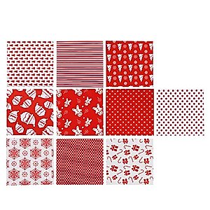 MILISTEN Nativity Decor 20Pcs Christmas Cotton Fabric Floral Quilting Cloth Piece Fat Patchwork Bundles Quarters Precut Scraps for Xmas Dress Cloth Bag DIY Sewing Craft 20x20cm Winter Sheets