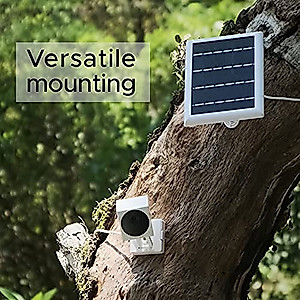 [Updated Version] Wasserstein Solar Panel Compatible with Wyze Cam Outdoor and Wyze Cam Outdoor V2 - Power Your Surveillance Camera with 2W 5V Charging (1 Pack, White) (Wyze Cam NOT Included)