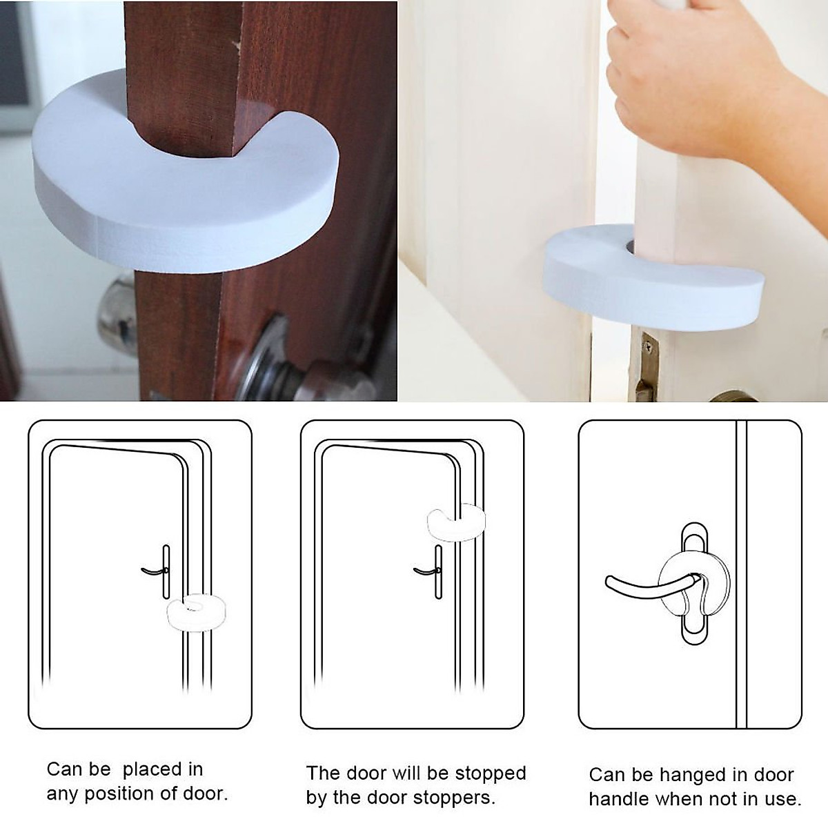 AKOAK 6 Pcs Finger Pinch Guard,Soft Durable Safety Foam Childproof Finger Pinch Guard Prevents Slamming Doors, and Child or Pet from Getting Locked in Room