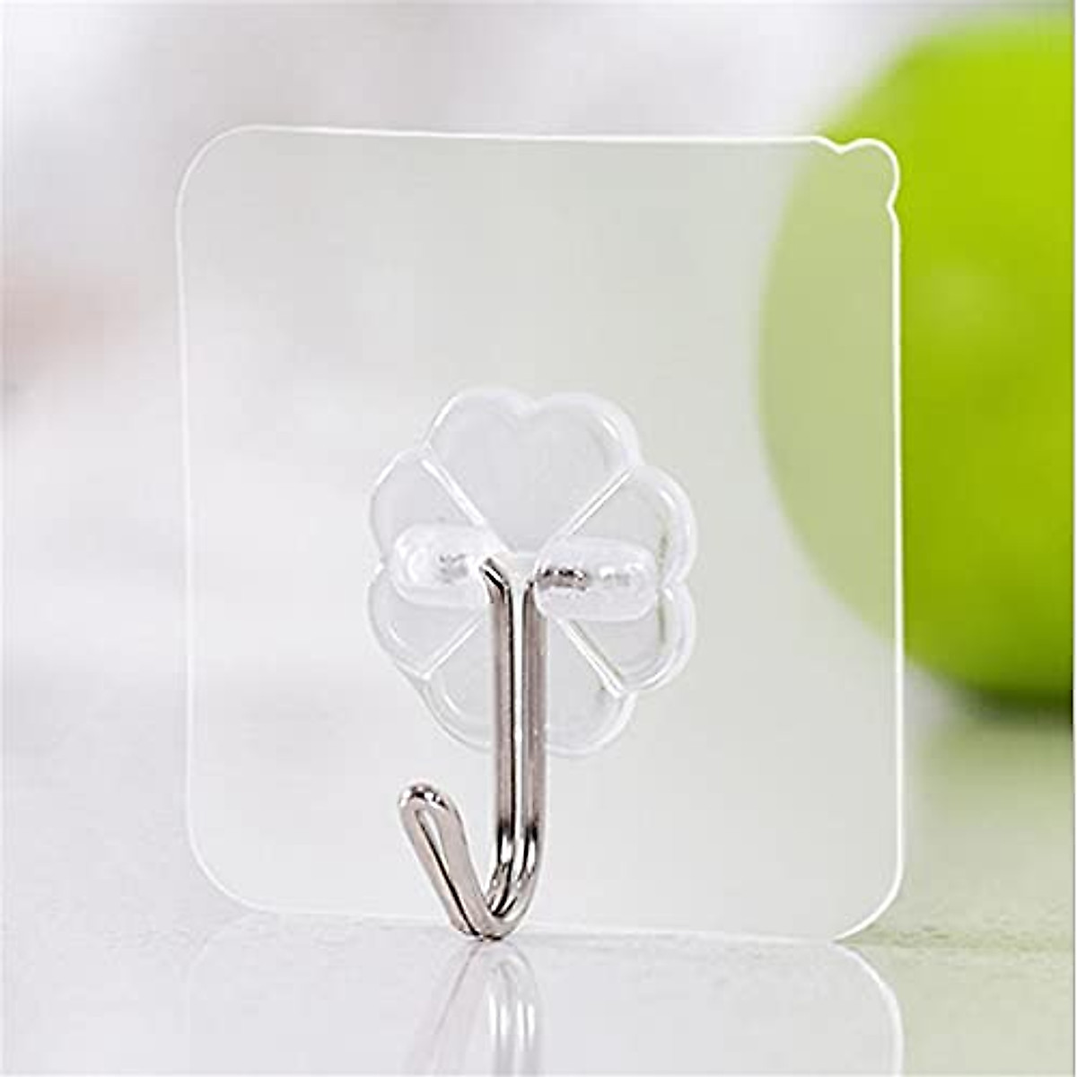 12Pcs/Set Transparent Seamless Self Adhesive Hook Load Bearing 13.2lb/6kg(Max) Waterproof and OilproofStrong Stick Hook Bathroom Kitchen Wall Hanger