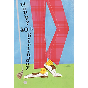 Bella Greetings Fun Golf Themed Happy 40th Birthday Card (Age 40 Forty) - Hope Your Birthday Fits You to a Tee!
