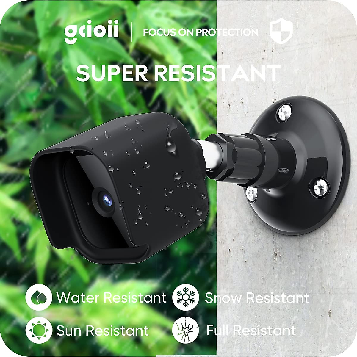 Blink Mini Wall Mount Bracket with Protective Case，Weather Proof 360 Degree Protective Adjustable Indoor/Outdoor Small Mount(1 Pack Black，Camera not Included)