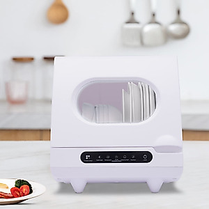 Portable Countertop Dishwasher,1.2KW Mini dishwasher with 5 Washing Programs & Basket,360° Dual Spray, Hold 2‑6 Sets Of Dishes,72℃ Rotating Spray,for Baby Care, Glass & Fruit Wash