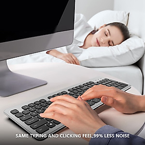 Wireless Keyboard, 2.4G Ergonomic Wireless Computer Keyboard,Enlarged Indicator,Metal-texture Panel,104 Keys Full Size PC Keyboard with Numeric Keypad for Laptop,Desktop,Surface,Chromebook,Notebook