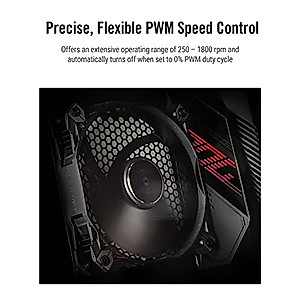 ASUS ROG Strix XF120 Whisper-Quiet, 4-pin PWM Fan for PC Cases, Radiators or CPU Cooling (120mm, up to 400,000 Hours lifespan, Magnetic-Levitation, 1800RPM, 5 Years Warranty)