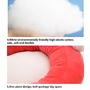 PJDDP Flamingo Plush Pet Bed for Small Cats and Dogs, Red, L