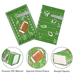 GITMIWS 40Pcs Football Goodie Party Favors Bags- 9'' Football Drawstring Plastic Goody Treat Bags for Boys Kids Birthday Theme Party Supplies Decorations (2 styles, Green)