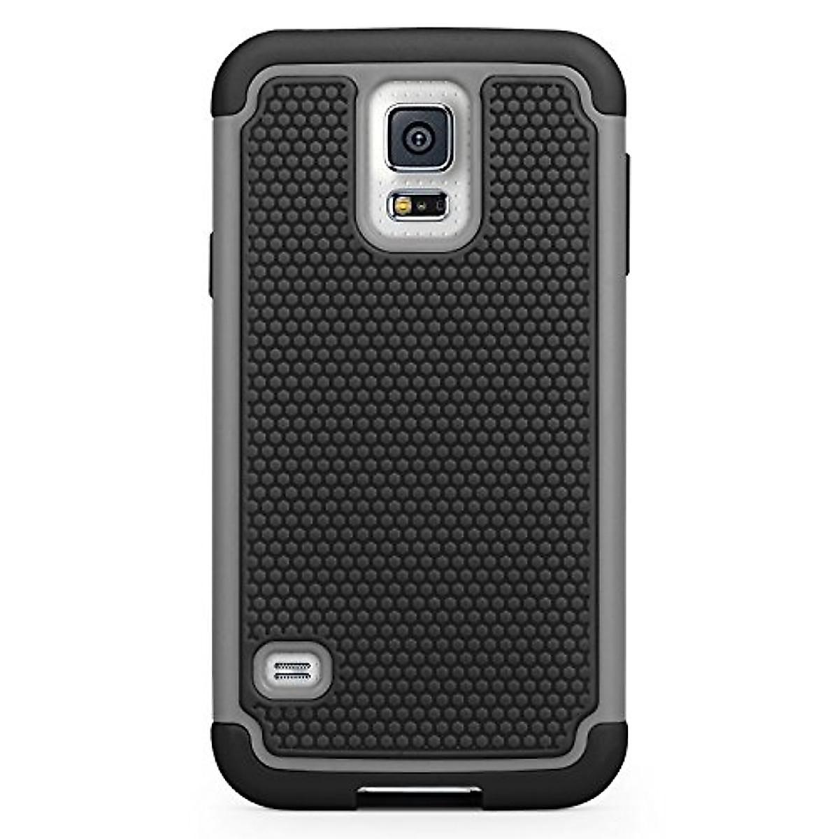 Galaxy S5 Case, SYONER [Shockproof] Hybrid Rubber Dual Layer Armor Defender Protective Case Cover for Samsung Galaxy S5 S V I9600 [Gray/Black]