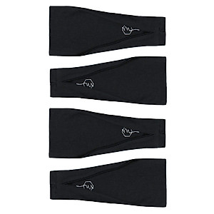 Maven Thread Women's No-Slip Sweat-Wicking Headband for Exercise and Yoga, 4-Pack (Black Basics)
