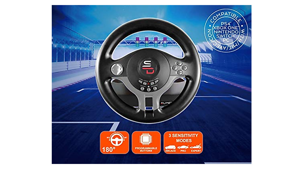 Superdrive Racing Wheel for Nintendo Switch, PS4, Xbox One