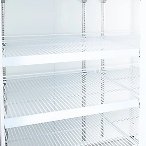 PEAKCOLD Commercial Upright Display Cooler - Merchandiser Refrigerator with Three Glass Doors and LED Lighting, 57.5 Cu Ft Capacity, Adjustable Shelves, Perfect for Restaurants, Cafes, and Bars