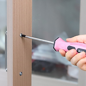 FASTPRO 21-Piece Magnetic Screwdrivers Set with Organizer Rack, Slotted Phillips Screwdrivers and Precision Screwdrivers, Repair Tool Kit for Women, Pink