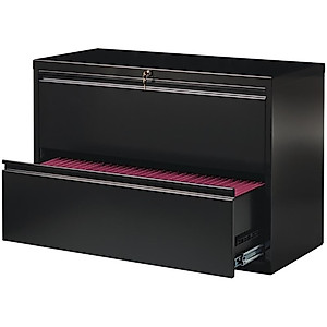 Hirsh 42-in Wide HL8000 Series Metal 2 Drawer Lateral File Cabinet Black