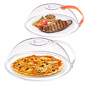 Microwave Splatter Cover-2 Pack, Microwave Cover for Foods, BPA Free Microwave Plate Cover Guard Lid with Adjustable Steam Vents Keeps Microwave Oven Clean Dishwasher Safe