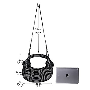 Woven Handbags For Women Hand Woven Bread Messenger Bag Soft Handle Handbag Weaving Creative Noodles Underarm Bag