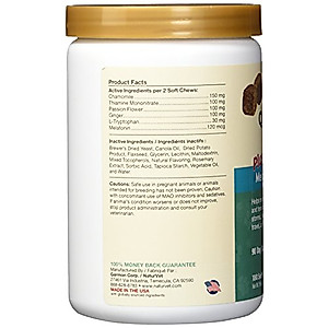 NaturVet Quiet Moments Calming Aid Plus Melatonin 180 Soft Chews 13.9OZ